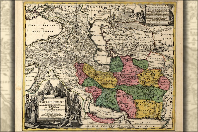 Poster, Many Sizes Available; Map of Persia Iran 1724 - Etsy