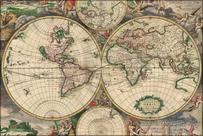 Poster, Many Sizes Available; World Map 1689 Produced in Amsterdam in ...