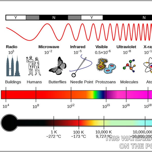 Electromagnetic Spectrum Poster - Etsy