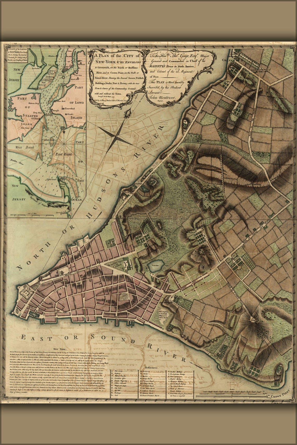 Poster, Many Sizes Available; Map of New York City 1775 - Etsy