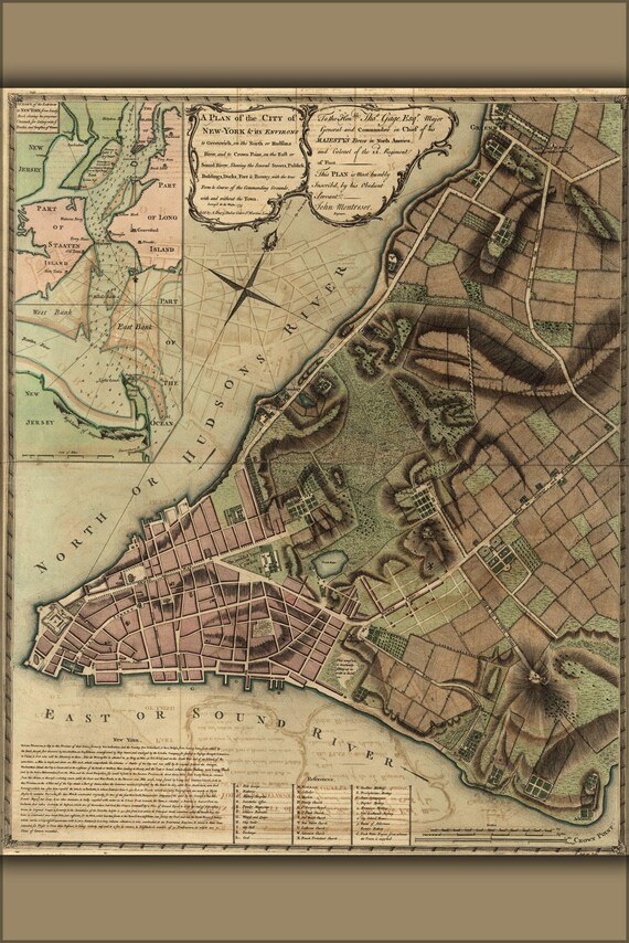 Poster Many Sizes Available Map of New York City 1775 - Etsy