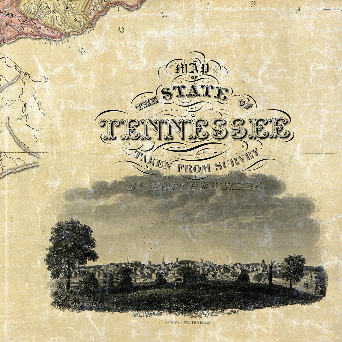 Poster, Many Sizes Available; Map of Tennessee 1832 - Etsy