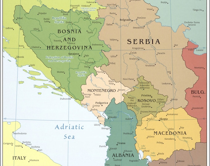 Editable Powerpoint Map of the Balkans – Including Albania, Bosnia and ...