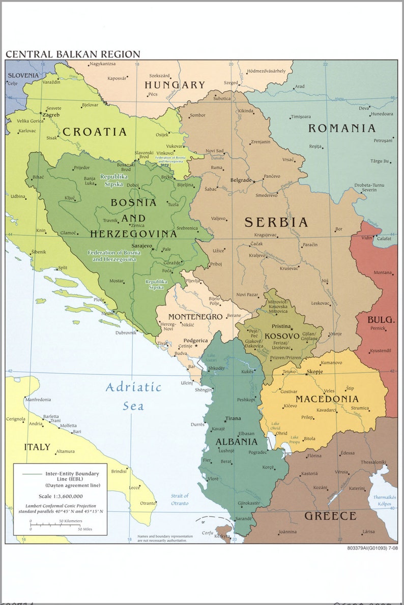 Poster Many Sizes Available Cia Map Of Bosnia Croatia Serbia Kosovo