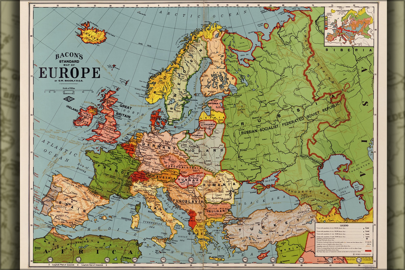 Poster, Many Sizes Available; Map of Europe; Spain France Germany Italy ...