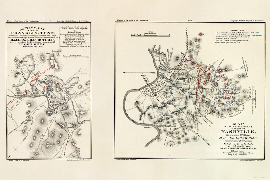 Poster, Many Sizes Available; Battle Field Map of Franklin Nashville ...