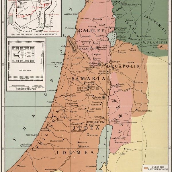 Map of Palestine at Time of Jesus - Etsy