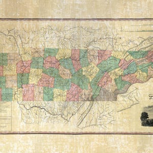 Poster, Many Sizes Available; Map of Tennessee 1832 - Etsy
