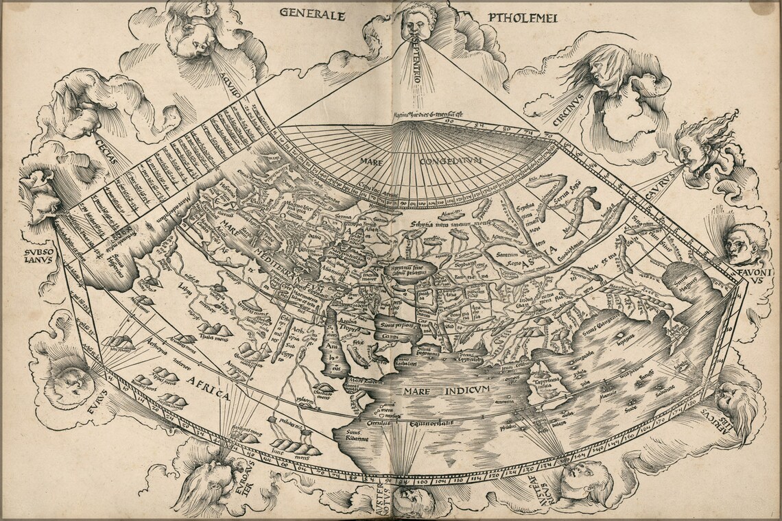 Poster, Many Sizes Available; Ptolemy Map of the World 2nd Century - Etsy