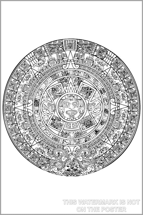 Aztec Calendar SVG, High Detail Aztec Calendar, Aztec SVG, Laser File ...