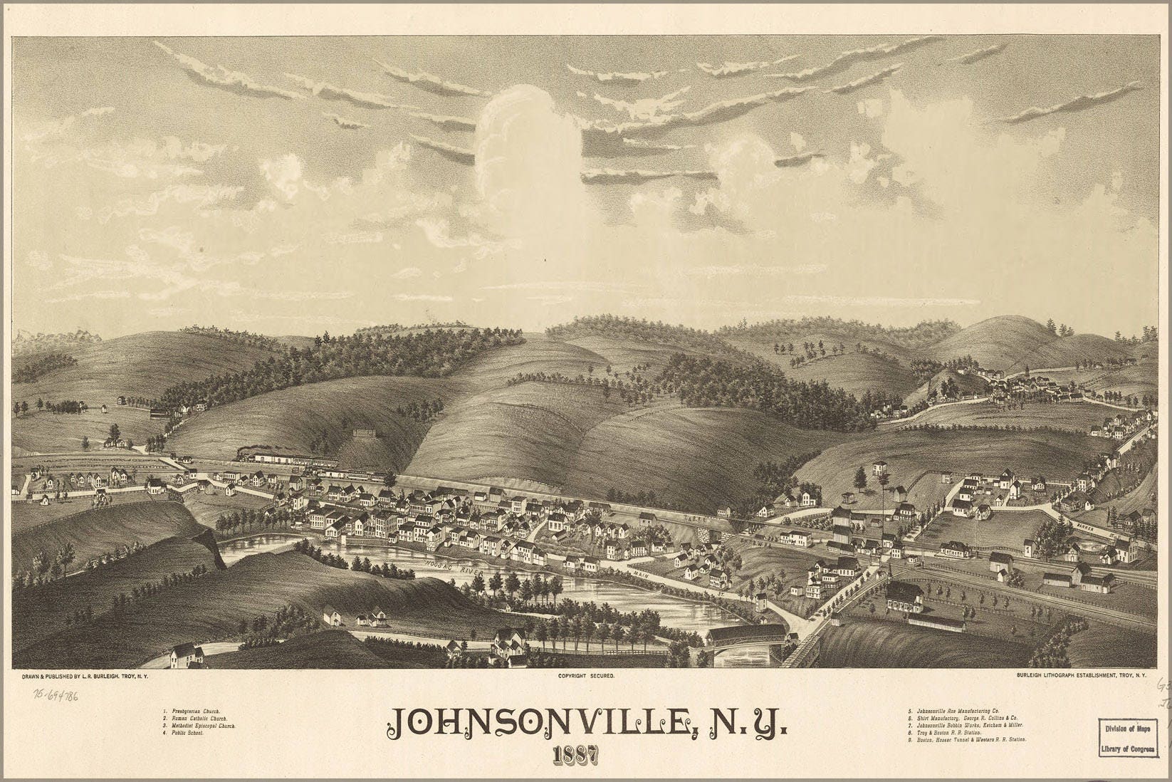 Poster, Many Sizes Available; Map of Johnsonville, New York 1887 - Etsy