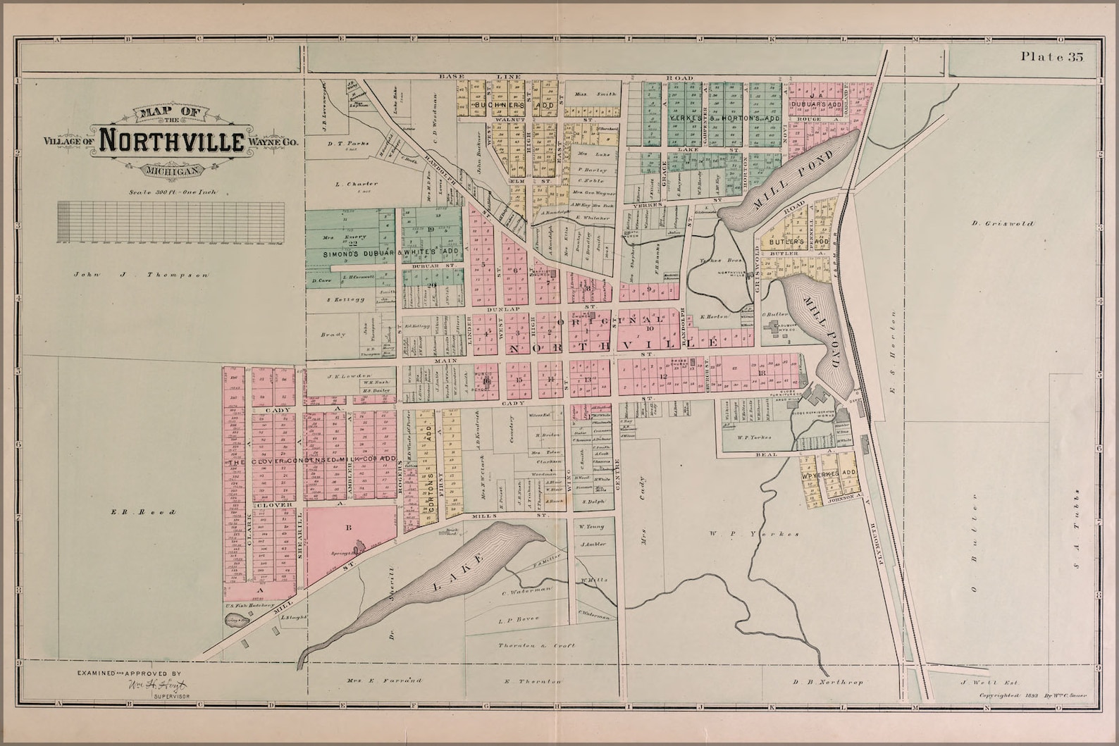 Poster, Many Sizes Available; Map of Northville Michigan 1891 - Etsy