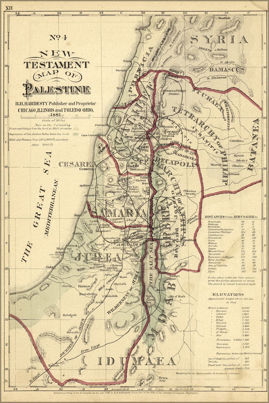 Poster, Many Sizes Available; New Testament Map Palestine Israel Holy ...