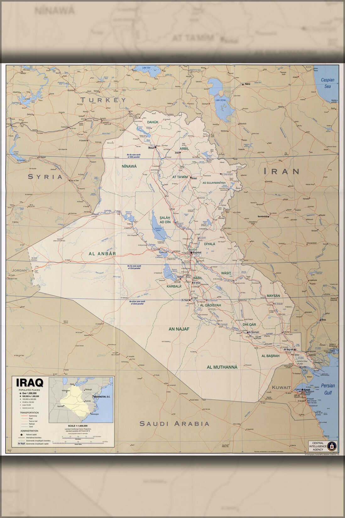 Poster, Many Sizes Available Cia Map of Iraq 2003 - Etsy
