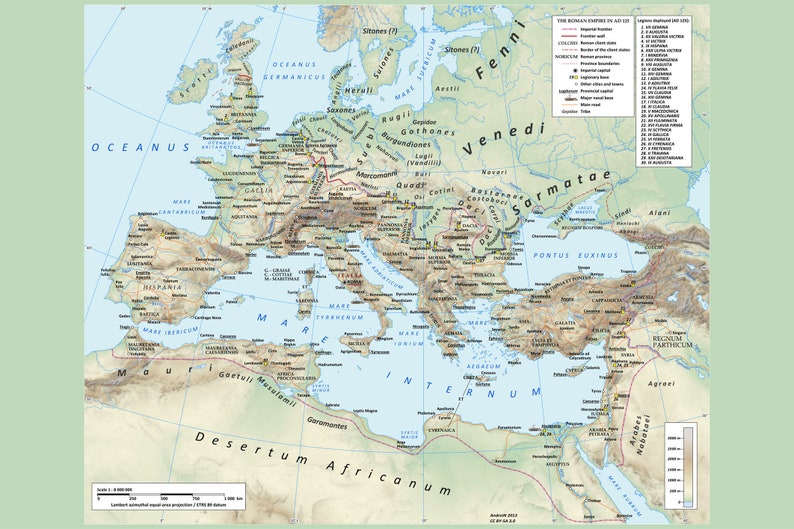 Poster, Many Sizes Available Map of Roman Empire in 125, Under the Rule ...
