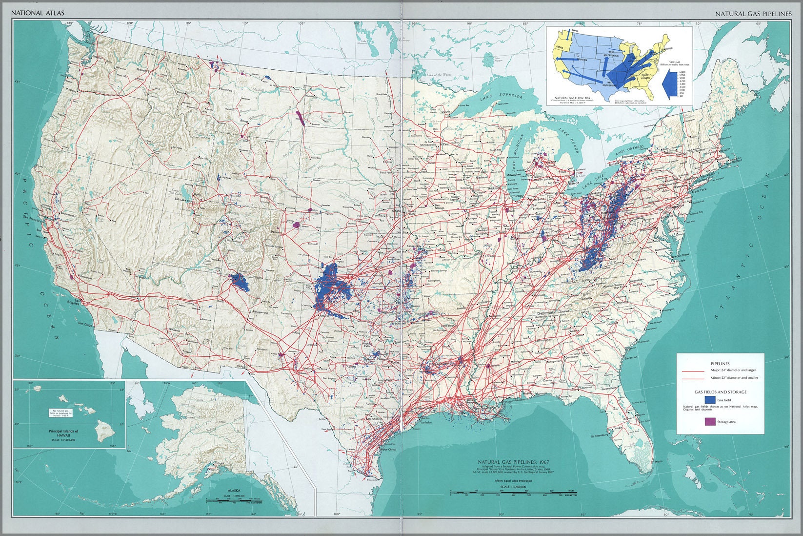 Poster, Many Sizes Available; Map Natural Gas Pipelines United States ...