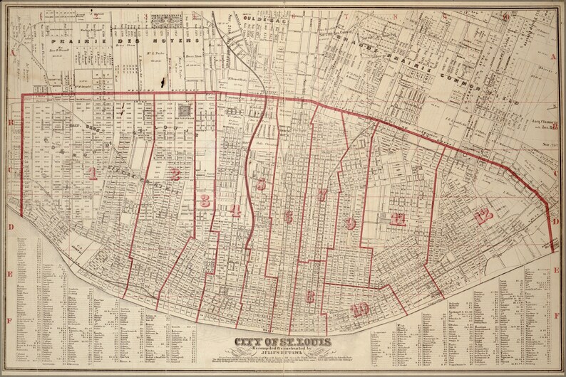 Poster, Many Sizes Available; Map of City of St. Louis Missouri 1870 - Etsy