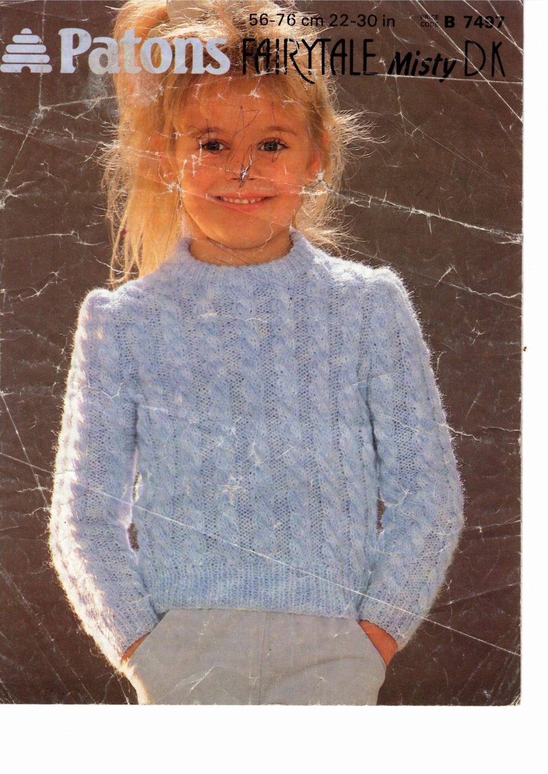 Vintage Patons Knitting Pattern - Girls Cable Jumper B7497 - Etsy