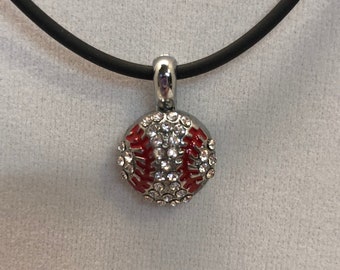 Rhinestone Baseball Necklace - Etsy