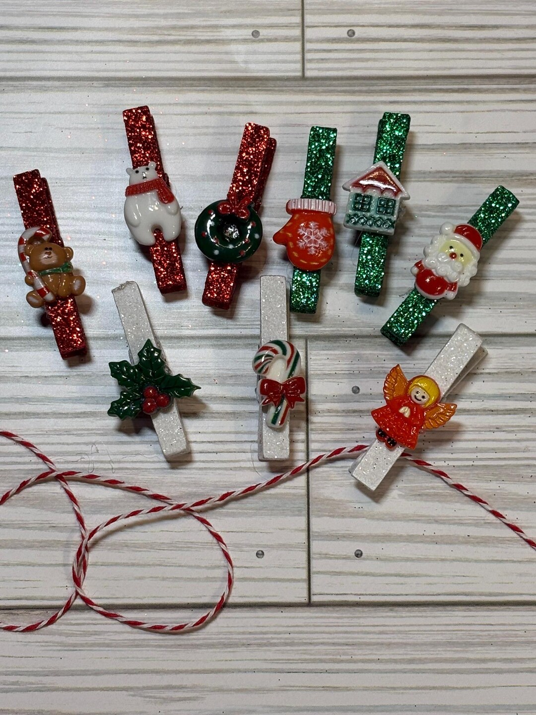 Christmas Clothespins, Set of Nine, - Etsy