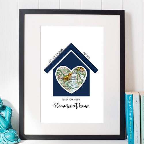 Personalised Housewarming Gifts Personalised Home Map First | Etsy