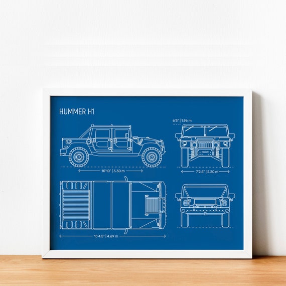 Hummer H1 Blueprint Off Road Vehicles Military Car Utility | Etsy