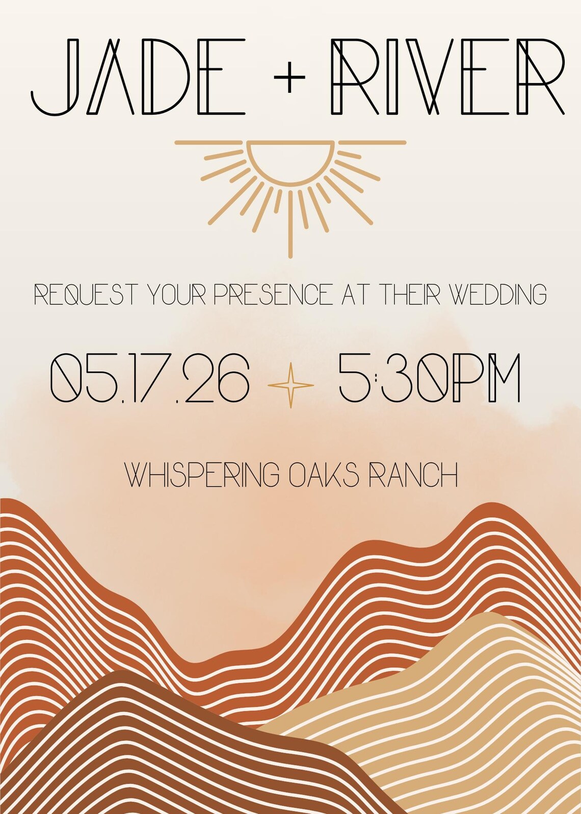 Rustic Desert Wedding Invitation or Save-the-date - Etsy