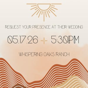 Rustic Desert Wedding Invitation or Save-the-date - Etsy