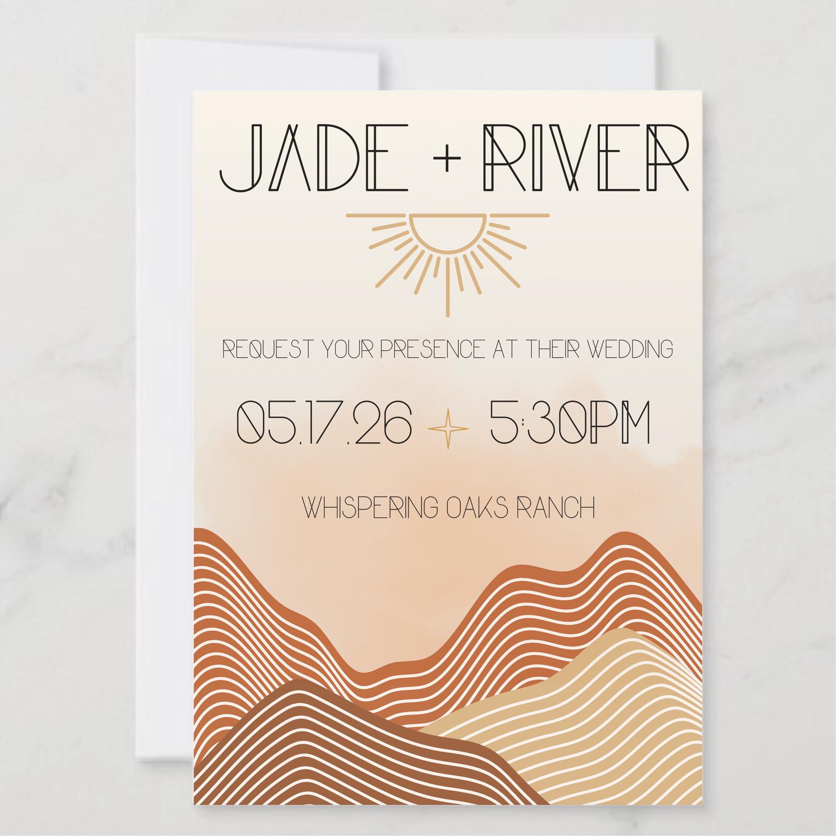 Rustic Desert Wedding Invitation or Save-the-date - Etsy