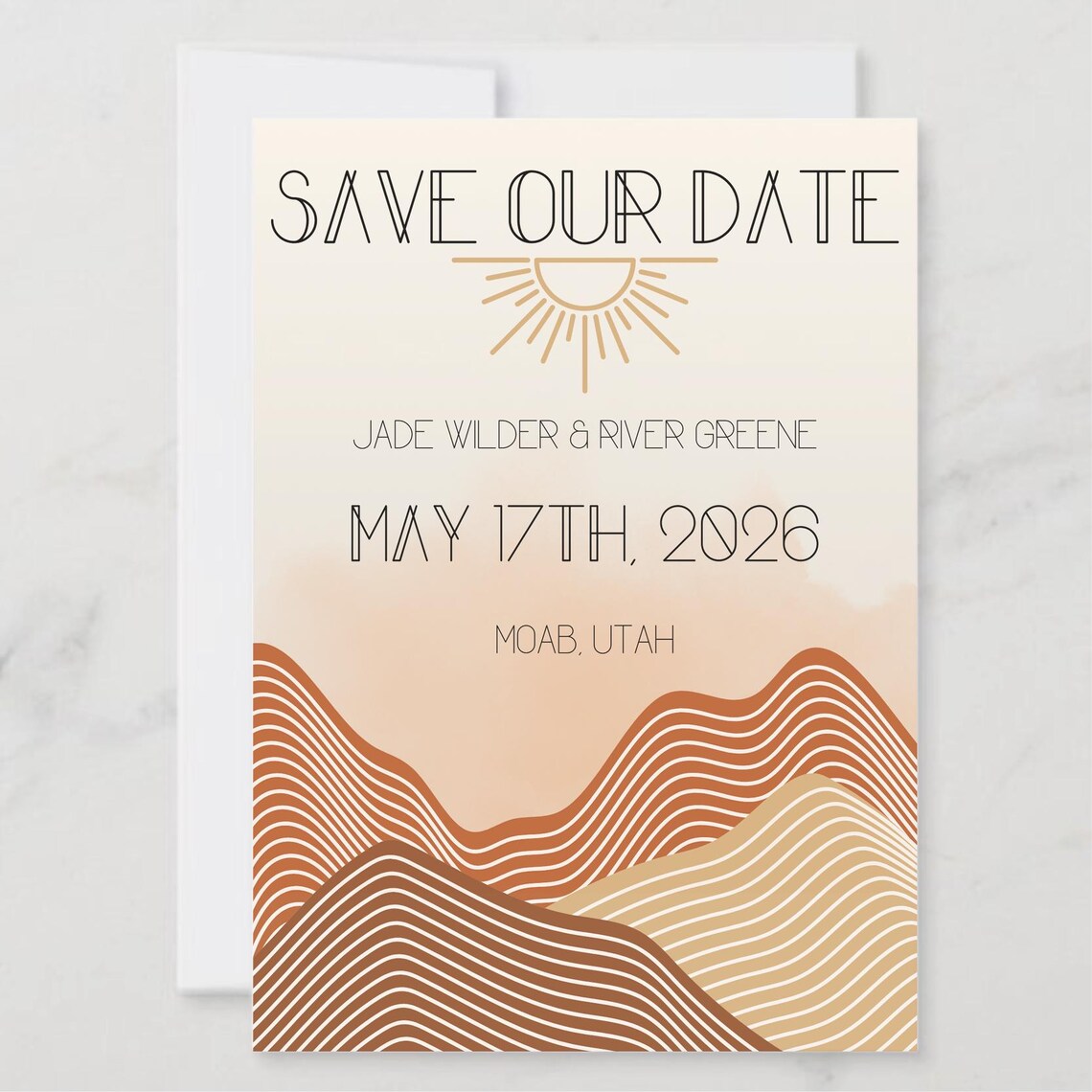 Rustic Desert Wedding Invitation or Save-the-date - Etsy