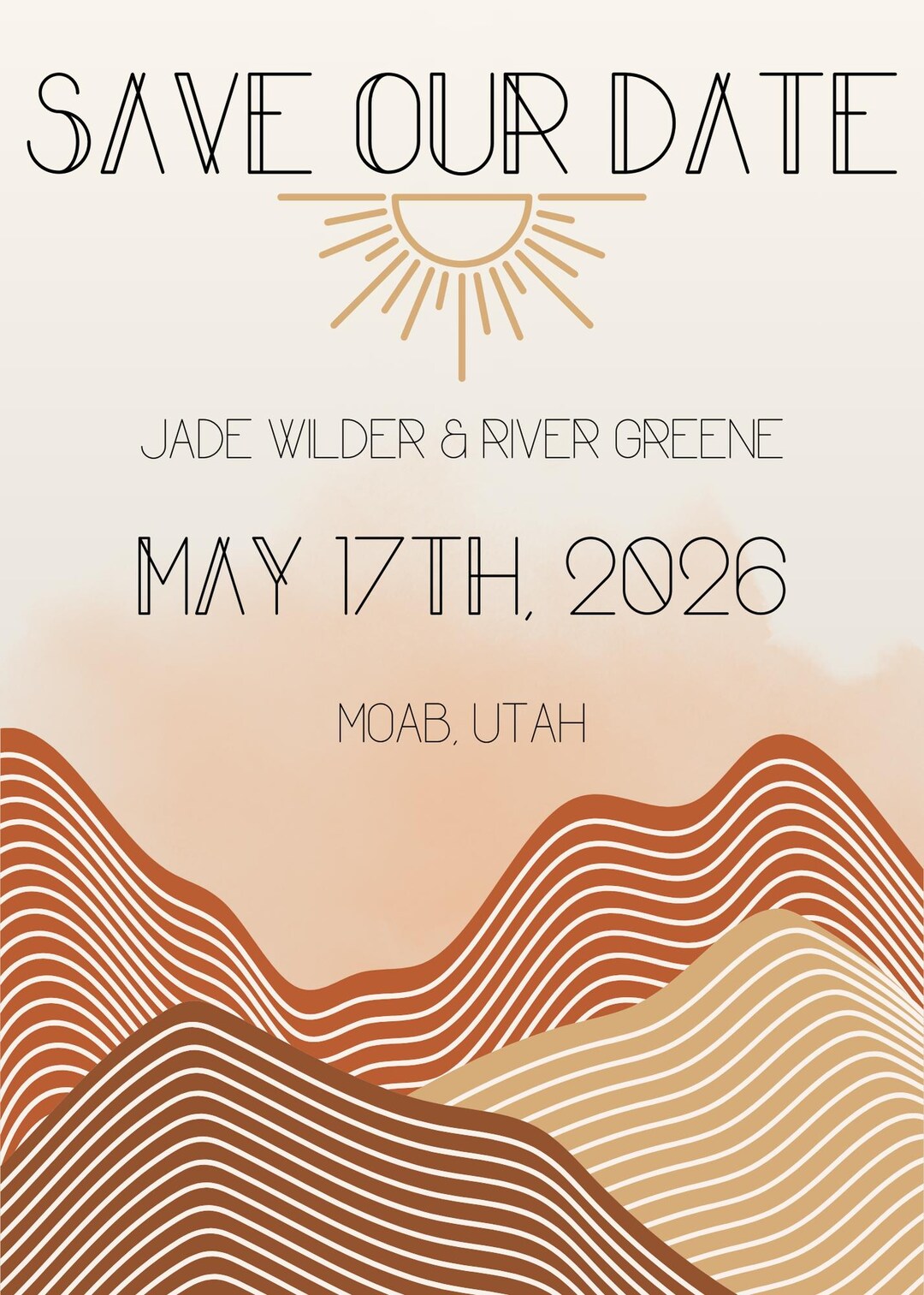 Rustic Desert Wedding Invitation or Save-the-date - Etsy