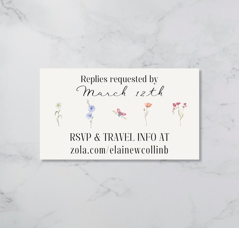 Wildflower Watercolor Wedding Invitation With Reply Card - Etsy