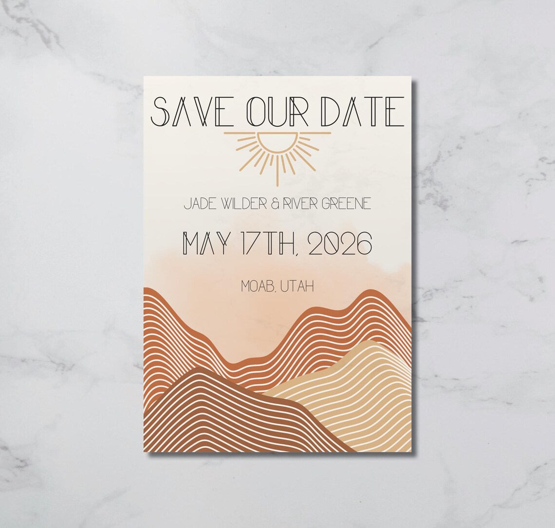 Rustic Desert Wedding Invitation or Save-the-date - Etsy