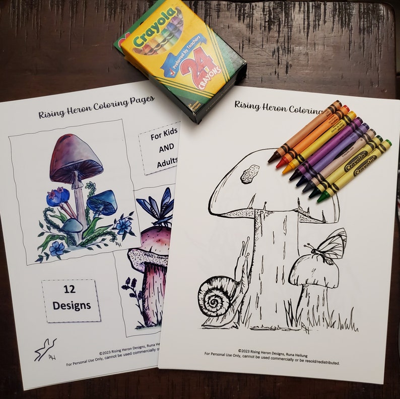 Mushrooms! Printable Coloring Pages | for Relaxation, Stress Relief ...