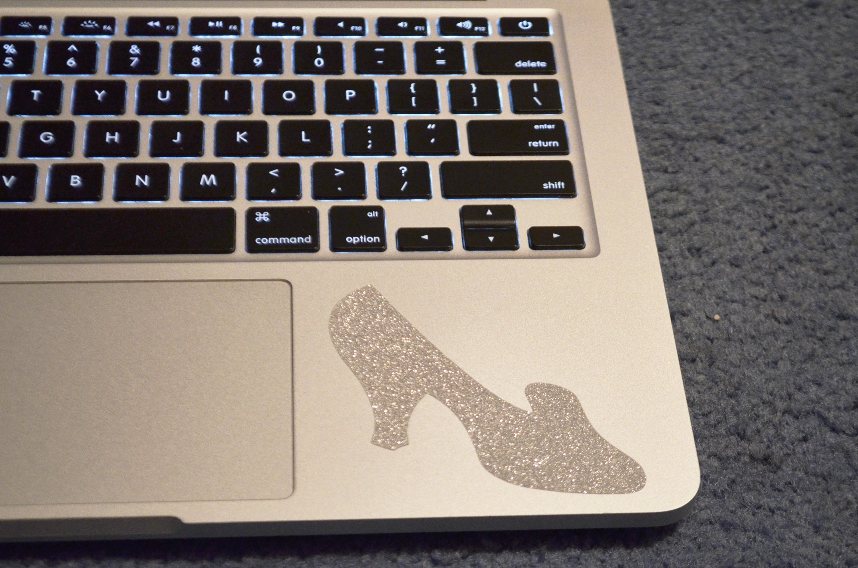 Cinderellas Glass Slipper Vinyl Decal, Cinderella, Blue Glitter Glass ...