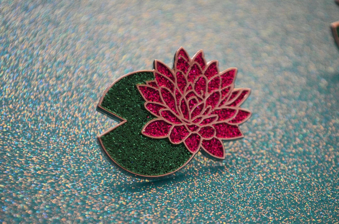 Glitter Water Lily Enamel Pin, Pink Lotus Flower - Etsy