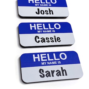 Hello My Name is Name Tag Badge - Etsy