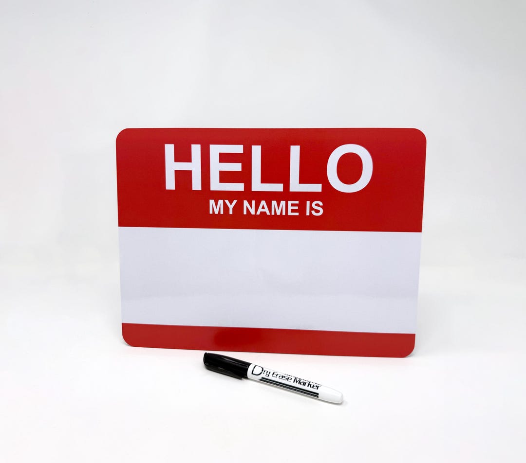 Hello My Name is Dry Erase Board: Handwriting Practice, First Day Photo ...