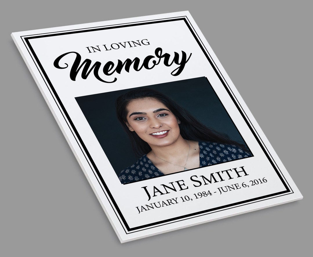 Funeral Poster Foam Board Sign for Remembrance and Funerals - Style ...