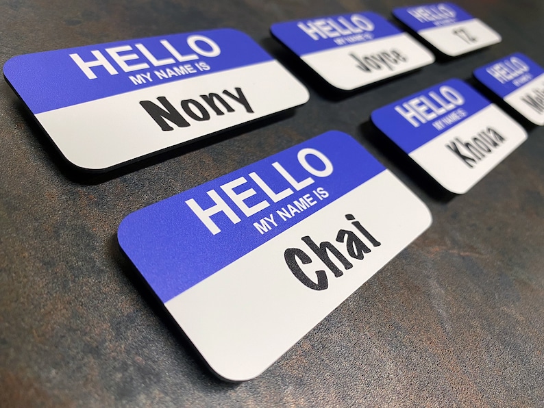 Hello My Name is Name Tag Badge - Etsy