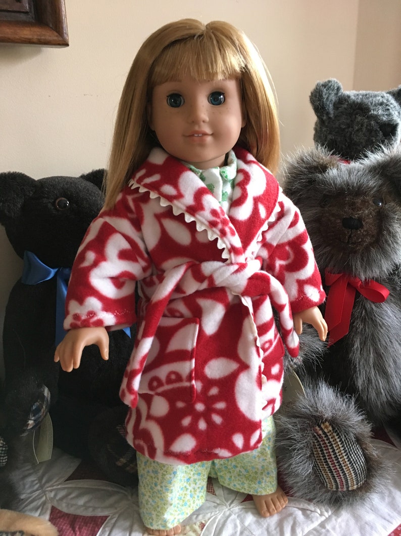 American Girl Ultra-soft Poly Fleece Handmade 18 Inch Doll Robe With ...