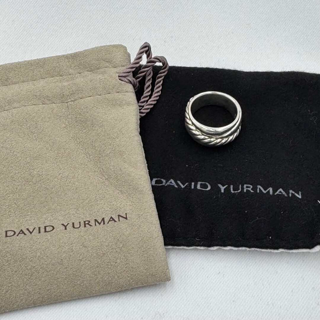 David Yurman Sterling Silver Crossover Ring, Size 6, Polishing Cloth ...