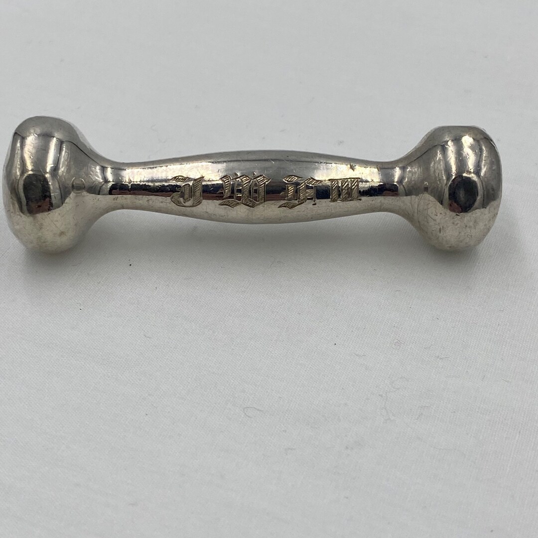 Vintage Sterling Silver Baby Rattle, 3 Inches, Monogrammed JWF III I ...