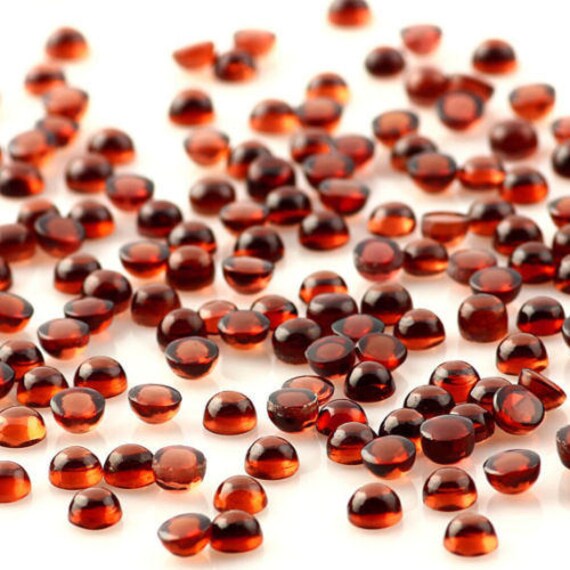 Natural Red Garnet Calibrated Size 4mm Cabochon Round Red | Etsy
