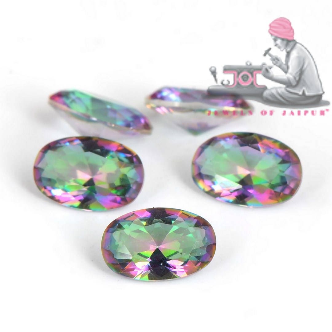 Natural Mystic Quartz Oval Cut 4x6mm Size Loose Gemstone- Rainbow Color ...