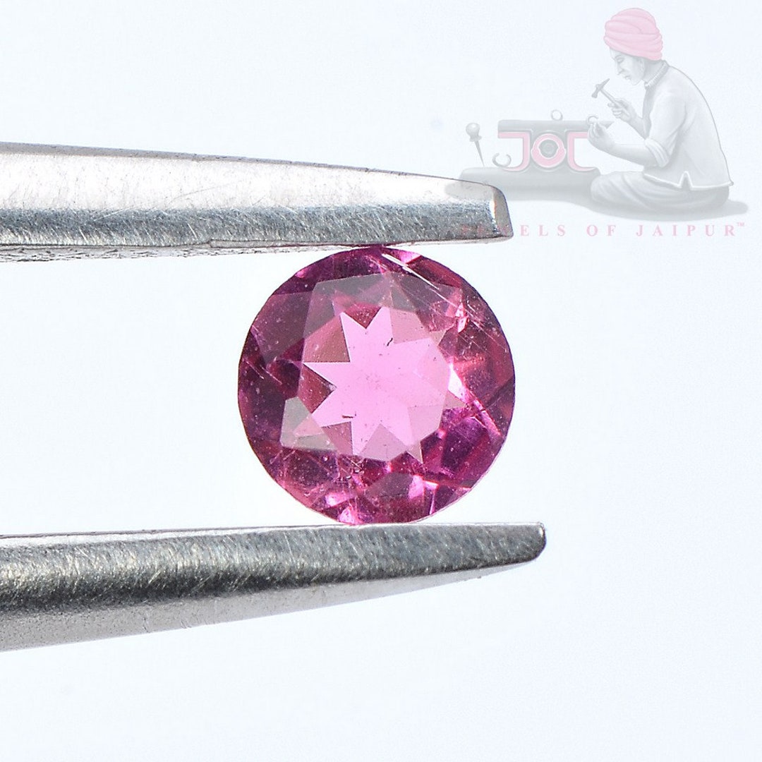 Natural Pink Tourmaline 6mm Round Faceted Cut Loose Gemstone, Round Cut ...