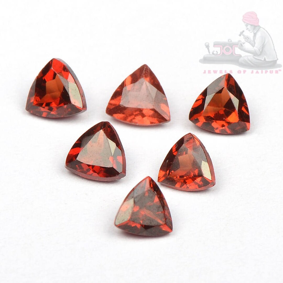 Natural Red Garnet Calibrated Size 4mm Faceted Cut Trillion Red Color ...