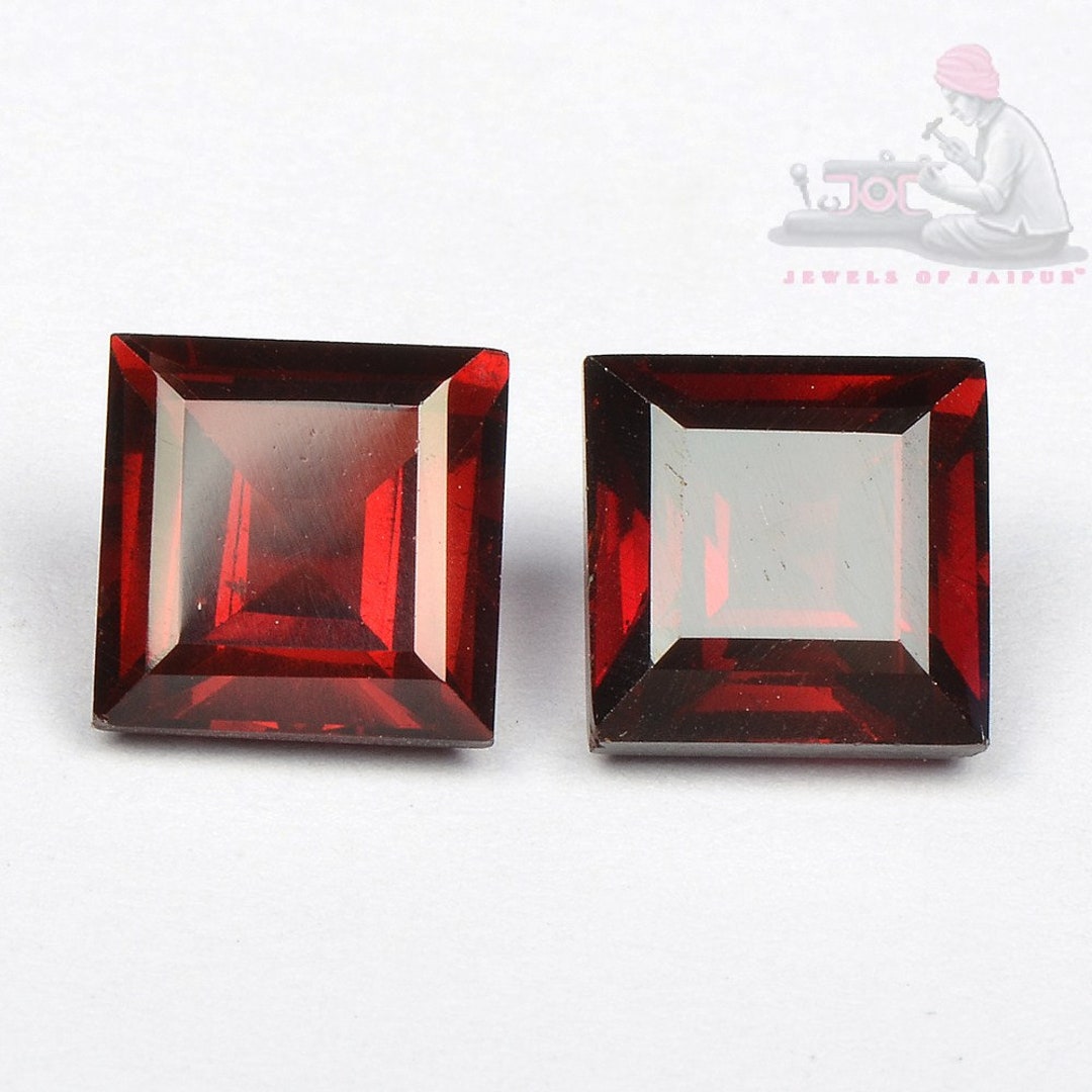 Natural Red Garnet 4mm Calibrated Size Faceted Cut Square Top Quality ...