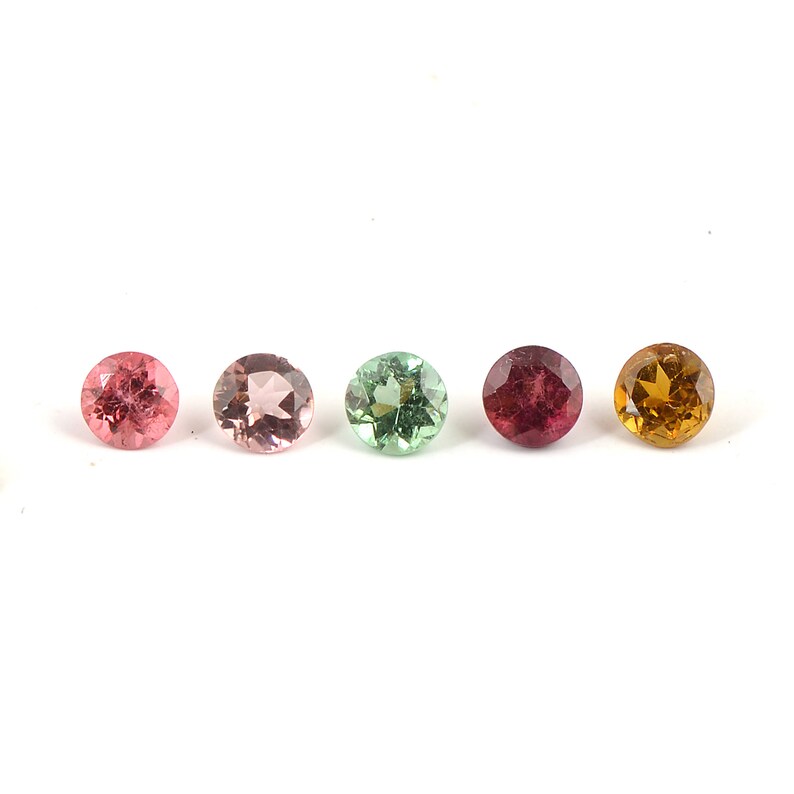 4mm Round Cut Tourmaline Stones Natural Tourmaline Multi - Etsy