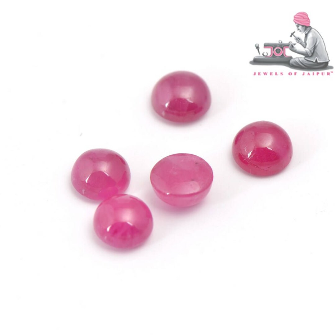 Piedra preciosa de rubí redonda de color rosa, piedra preciosa suelta ...